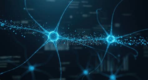 Neuron Cells Transmit Signals Through Synapse And Axon Connections Illustration Stock