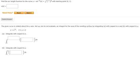 Solved Find The Arc Length Function For The Curve Chegg