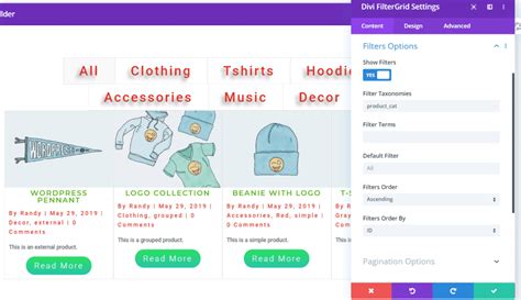 Divi Plugin Highlight Divi FilterGrid Ask The Egghead Inc