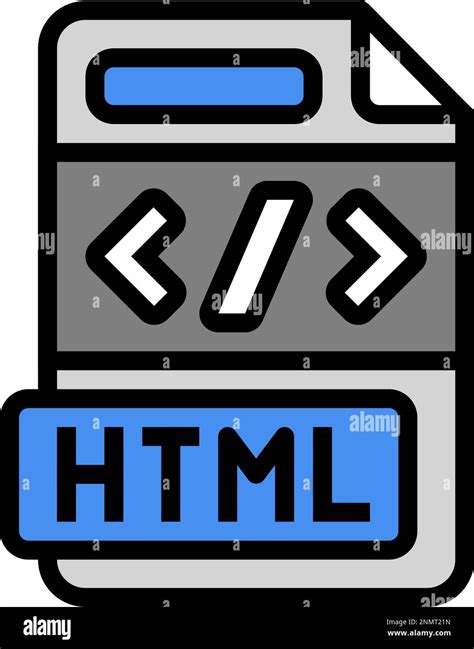 Html File Format Document Color Icon Vector Illustration Stock Vector