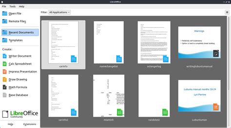 Chapter LibreOffice Lubuntu Manual Documentation