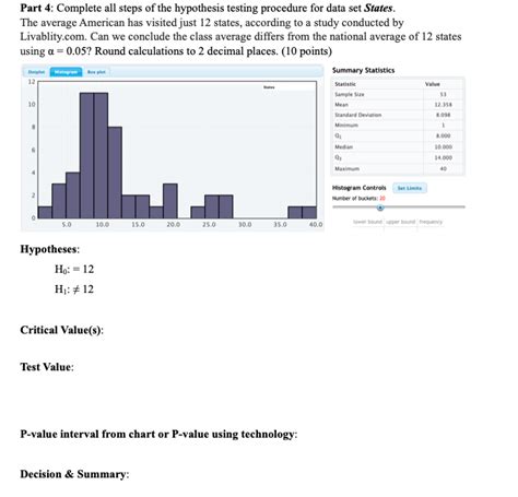 Solved Part 4 Complete All Steps Of The Hypothesis Testing Chegg Com