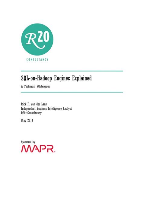 pdf sql on hadoop engines explained mapr sql 2 hadoop may 2014 v1 pdf