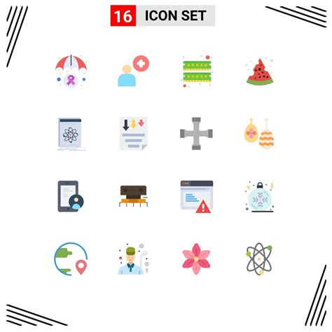 User Interface Pack Of 16 Basic Flat Colors Of Platform Application Device Api Food Editable
