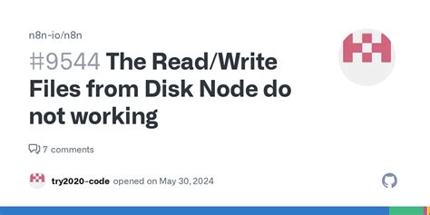 The Readwrite Files From Disk Node Do Not Working · Issue 9544 · N8n