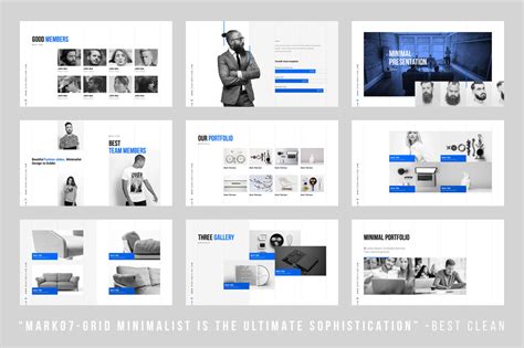 Grids Minimal Powerpoint Template By Dublin Design TheHungryJPEG