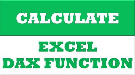 calculate sum powerpivot function excel dax functions youtube