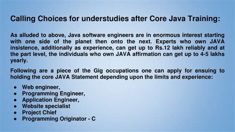 Ppt Ongoing Tasks Based Core Java Training And Insistence Powerpoint