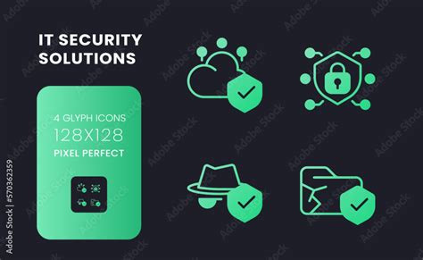 Data Security Solutions Green Solid Gradient Desktop Icons Cloud