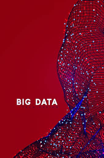 빅 데이터 시각화 정보 파 기술 디지털 빅데이터의 미래지향적추상 배경 분석 데이터 계산 및 처리 벡터 일러스트레이션 디자인에