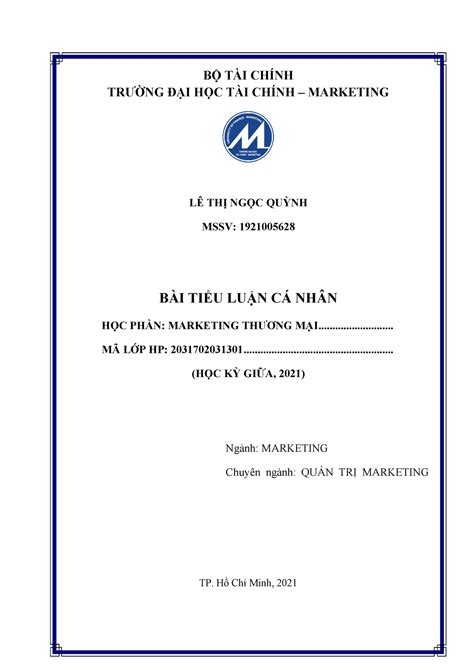 Marketing thương mại Xúc tiến thương mại Đại học Tài chính Studocu