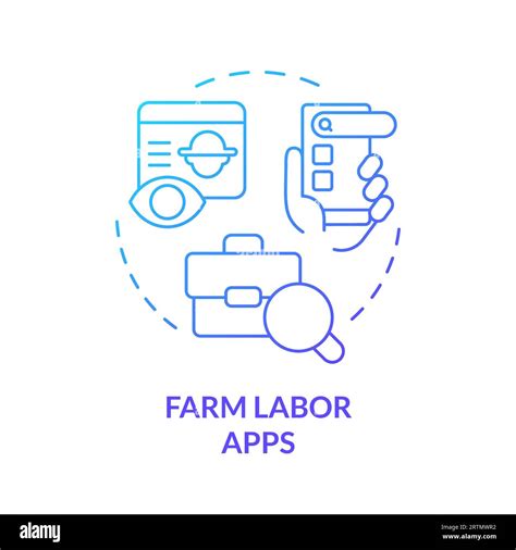 Farm Labor Apps Blue Gradient Concept Icon Stock Vector Image And Art Alamy