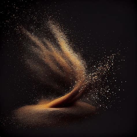 Golden Glitter Dust, Smoke on Black Background 22010414 Stock Photo at Vecteezy