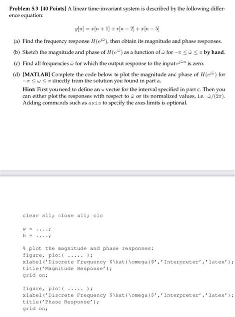 solved problem 5 3 40 points a linear time invariant