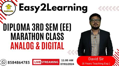 Diploma 3rd Sem Ee Marathon Class Analog And Digital By David Das