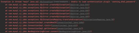 SOLVED Java Sql SQLException Unable To Load Authentication Plugin Caching Sha Password