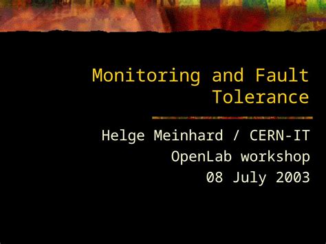 PPT Monitoring And Fault Tolerance DOKUMEN TIPS