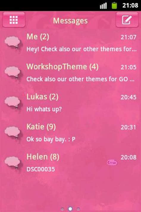 Pink Cute Sweet Theme Go Sms For Android Download