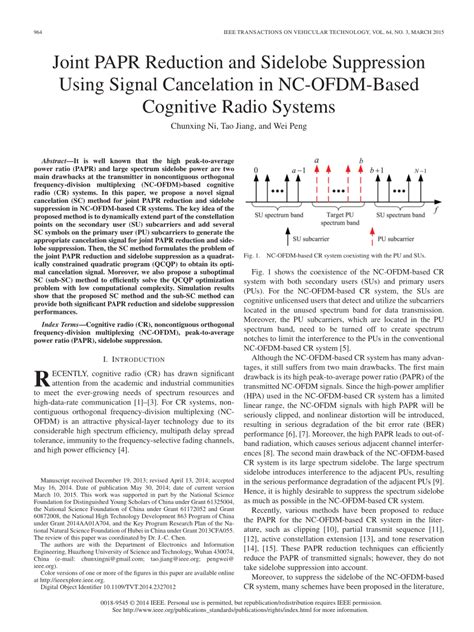 Pdf Joint Papr Reduction And Sidelobe Suppression Using Signal