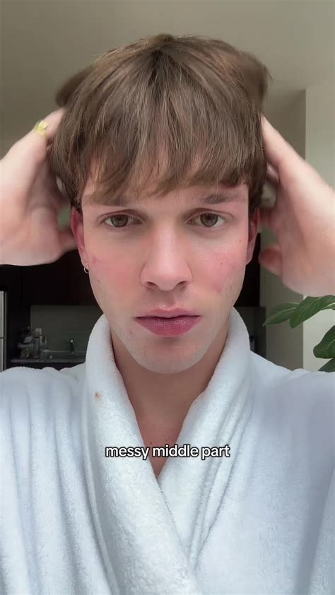 Messy Middle Part Hair Men