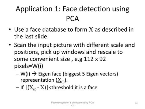 Ppt Face Recognition And Detection Using Principal Component Analysis