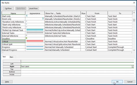 Task Bar Labels Using Multiple Fields In Microsoft Project