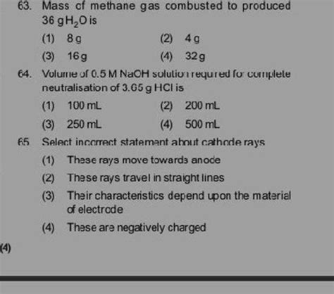 Mass Of Methane Gas Combusted To Produced 36gh2 O Is Filo