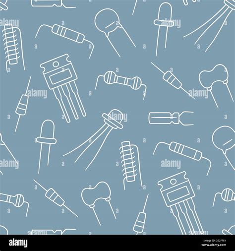 Electrical Components Set Of Diode Transistor Capacitor Resistor Inductor Stock Vector Image