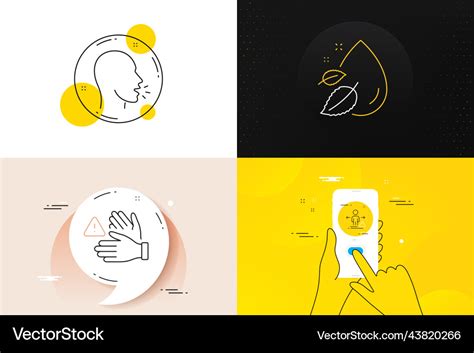 Minimal Set Of Water Drop Cough And Dont Touch Vector Image