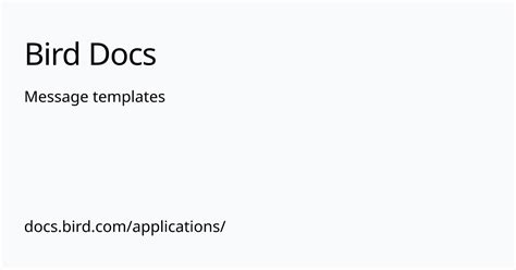 Message Templates Bird Docs Message Templates Bird Docs