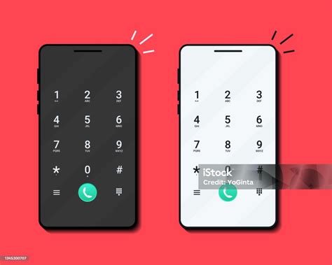 스마트 폰의 번호와 문자가있는 키패드 전화 통화 화면 디자인 개념 Brand Name Smart Phone에 대한 스톡 벡터