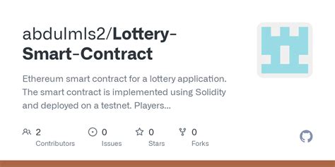GitHub Abdulmls2 Lottery Smart Contract Ethereum Smart Contract For A Lottery Application