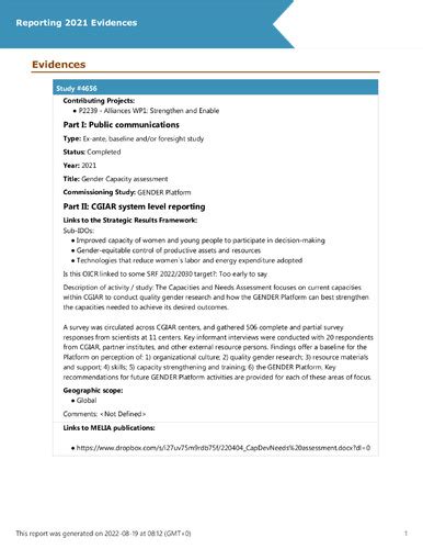 Gender Capacity Assessment Cgiar Gender Impact Platform