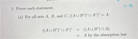Solved Prove each statement.(a) ﻿For all sets A,B, ﻿and | Chegg.com