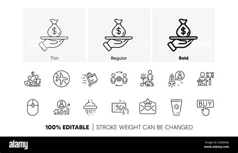 Auction Flight Mode And Discount Coupon Line Icons For Web App Printing Line Icons Vector
