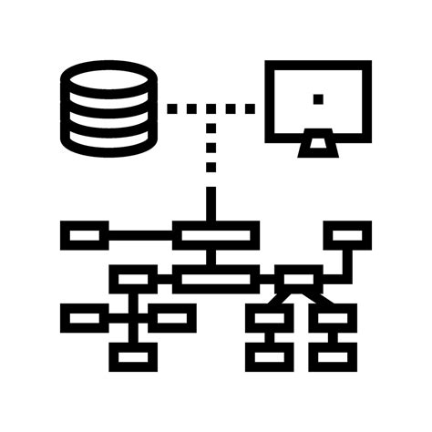 relational database line icon vector illustration 33062535 vector art