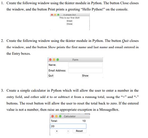 Solved Create The Following Window Using The Tkinter Chegg