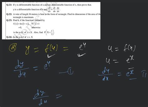 Q21 If Y Is Differentiable Function Of U And Uis Differentiable Functio