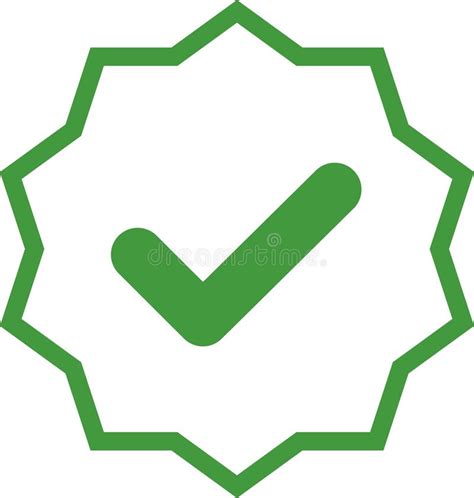 Green Check Mark Tick Verification Icon Symbol Vector Certified Checkmark Badge Stock Vector