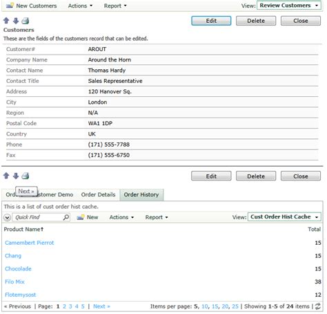 Code On Time Data Sources Stored Procedures Using Output Cache Master Detail Relationship