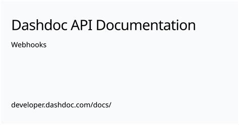 webhooks dashdoc api documentation