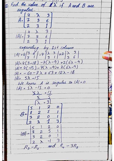 solution singular and non singular verse of a matrix solved