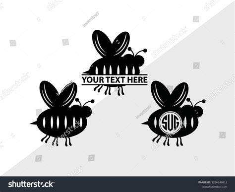 Bee Monogram Vector Illustration Silhouette Stock Vector Royalty Free 2286249811 Shutterstock