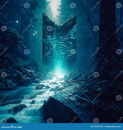 Binary Stream In The Forest Generative Ai Stock Illustration Illustration Of Binary Hacker