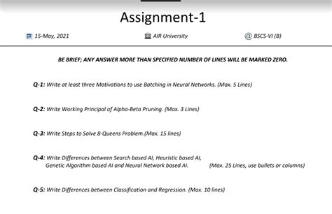 Solved Assignment 1 15 May 2021 Air University Bscs Vi