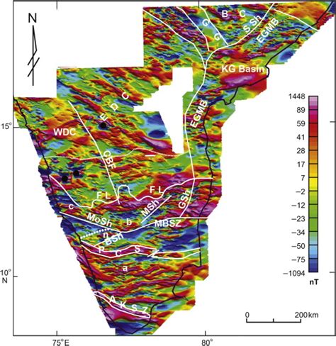 Differential Reduction To Pole Drtp Map Of The Aeromagnetic Anomalies