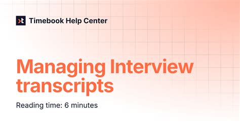 Managing Interview Transcripts Timebook Help Center