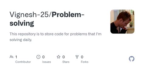 Github Vignesh 25problem Solving This Repository Is To Store Code