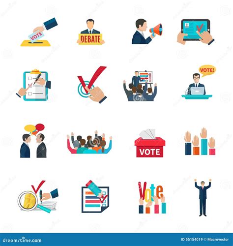Elections Icons Set Stock Vector Illustration Of Phone 55154019