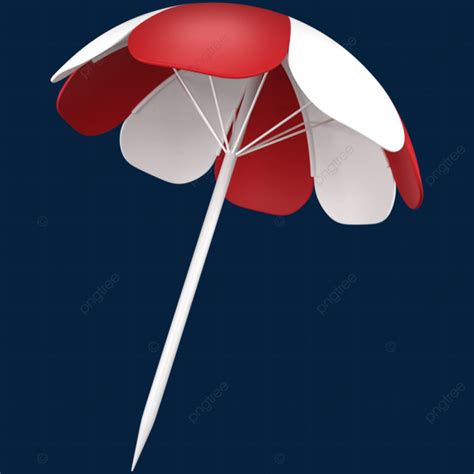 3d Beach Umbrella Illustration Design Element With Summer Theme Render Umbrella Summer 3d Png